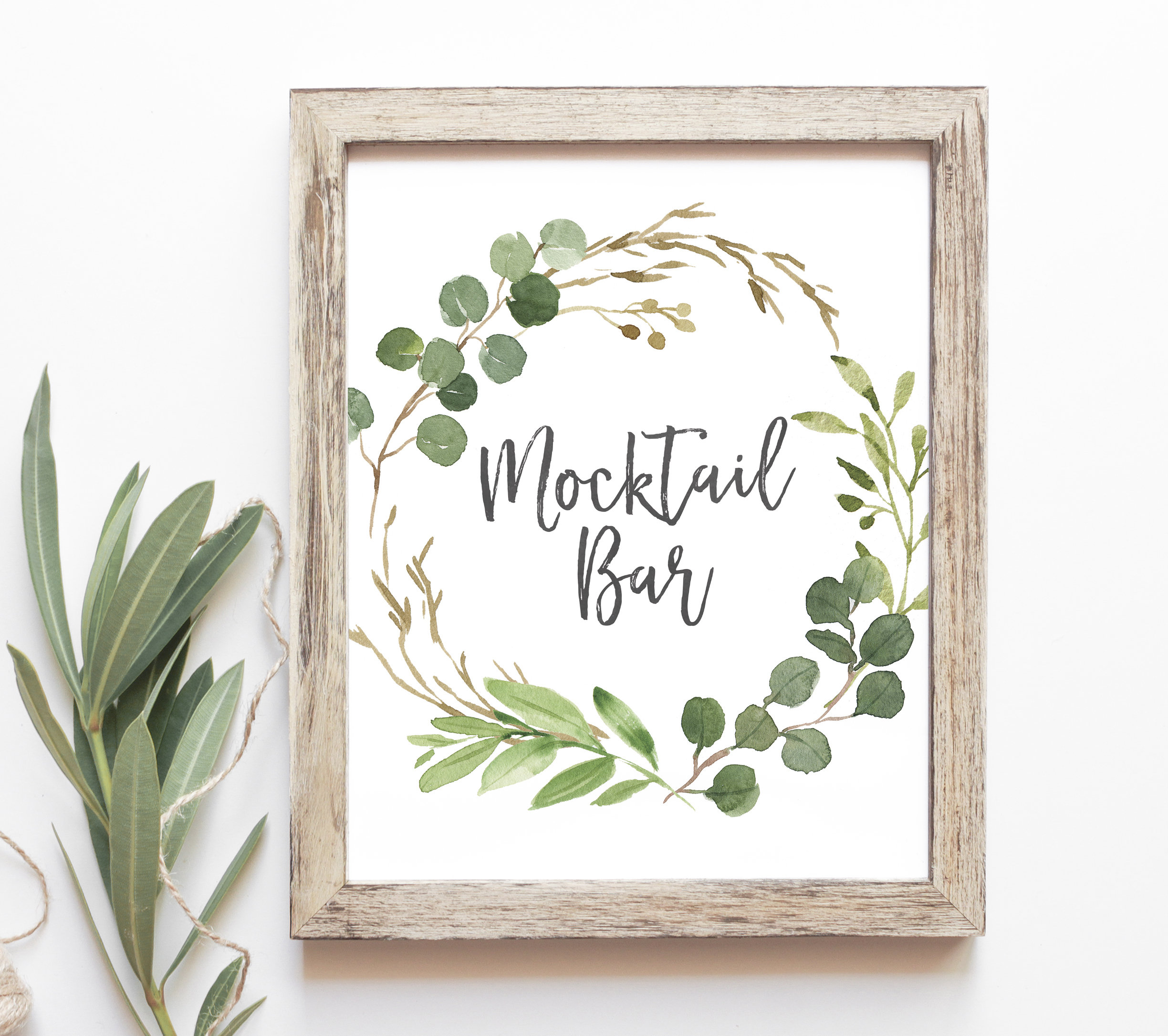 Mocktail Bar Sign - Mocktails Sign - Baby Shower Sign - Botanical Baby ...