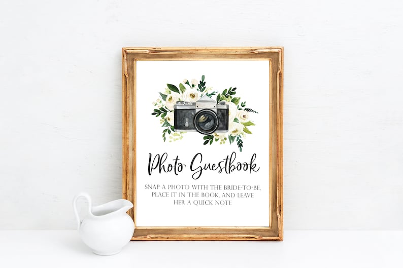 Bridal Shower Photo Guestbook Sign - Camera Guest Book Sign - Guest ...
