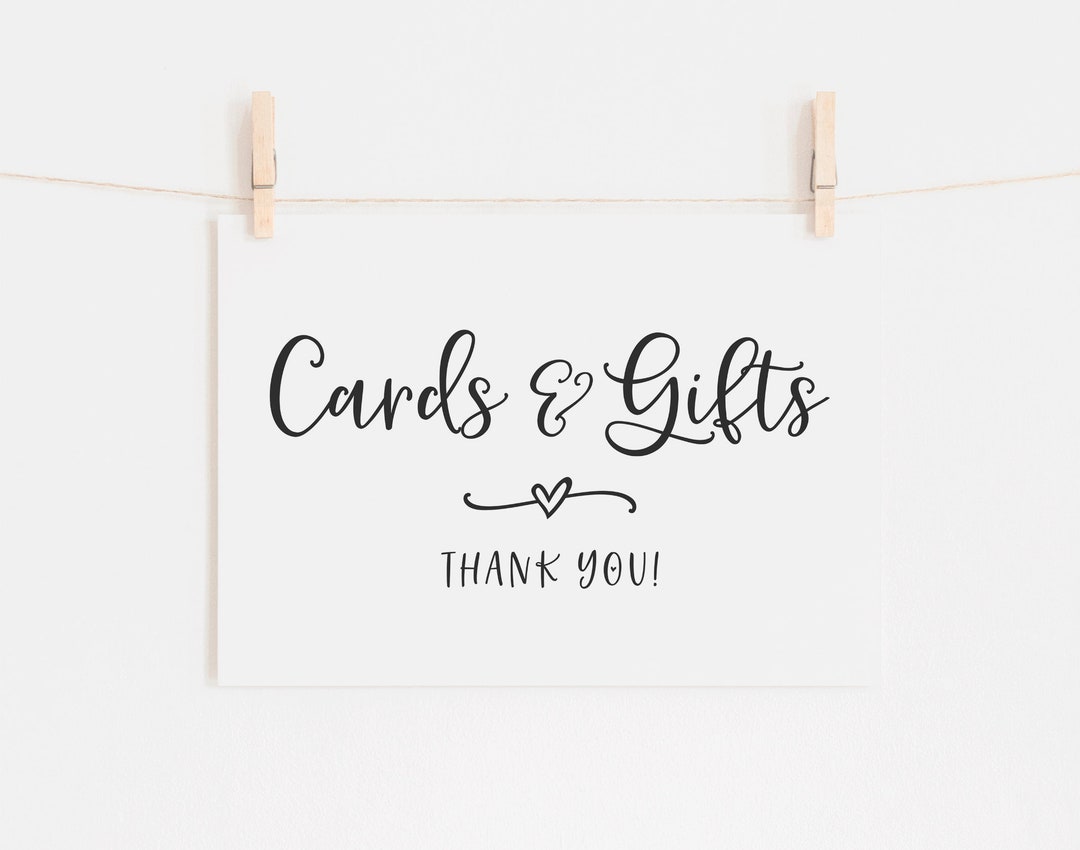 Printable Party Sign - Cards and Gifts Sign - Gift Station Sign - Gift ...