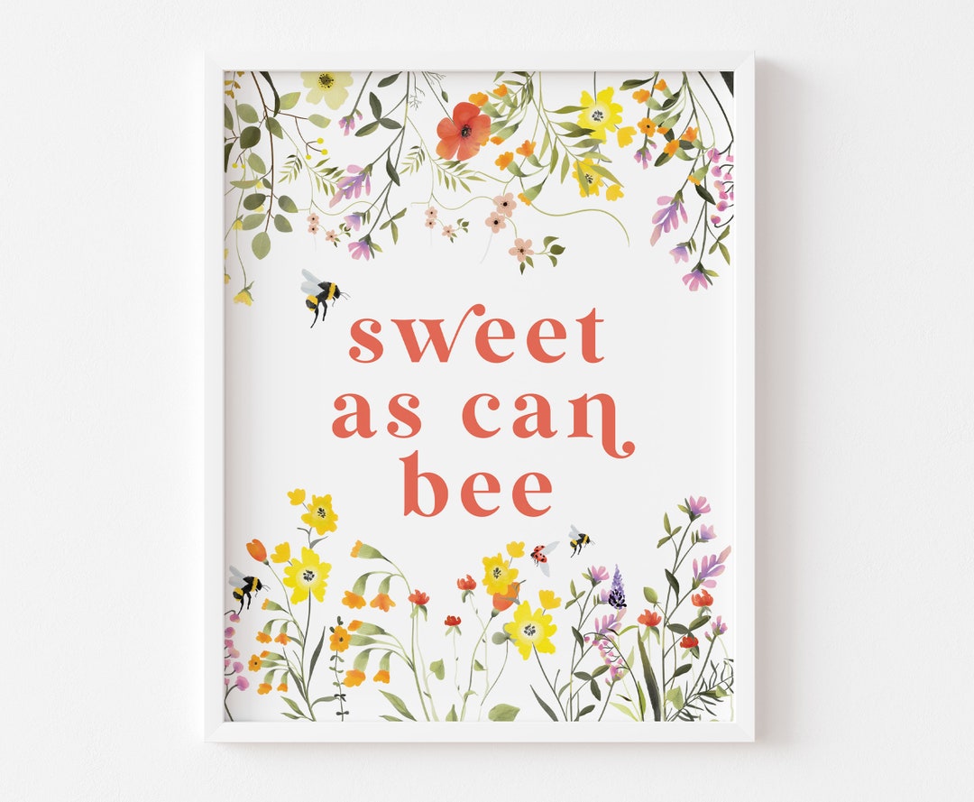 Sweet as Can Bee Sign - Bee Baby Shower Dessert Table Sign - Printable ...