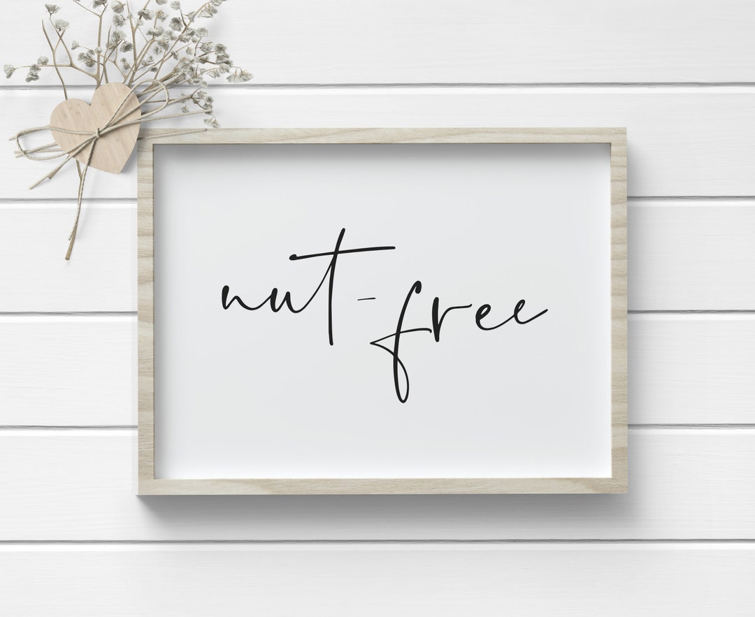 Nut Free Food Label Sign - Wedding Food Cards - Food Restriction Labels ...