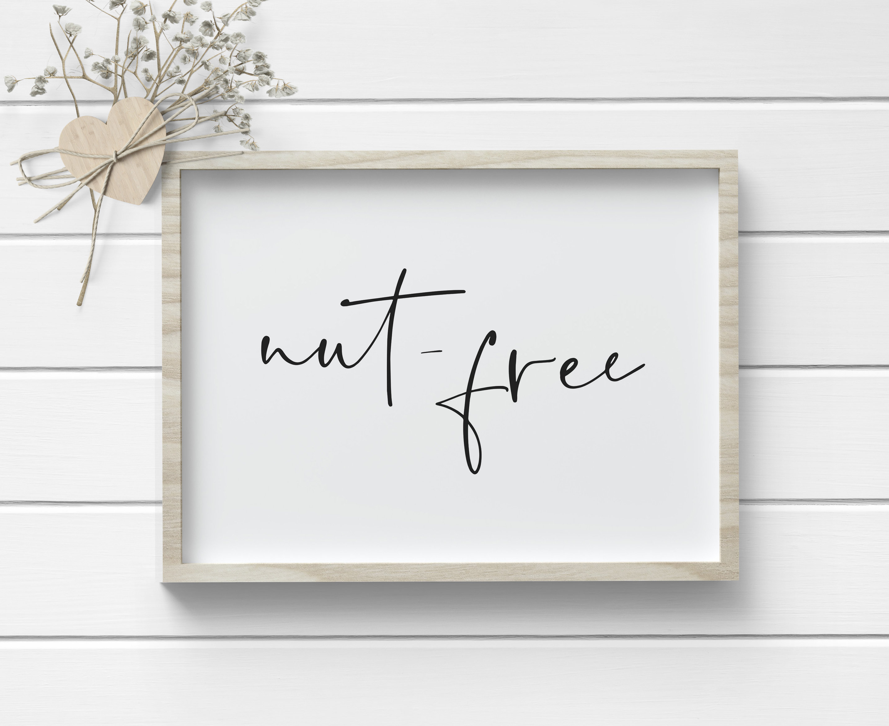 Nut Free Food Label Sign - Wedding Food Cards - Food Restriction Labels ...