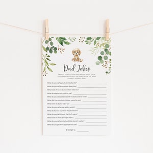 Dog Themed Baby Shower - Printable Dad Jokes Game With Answer Key ...