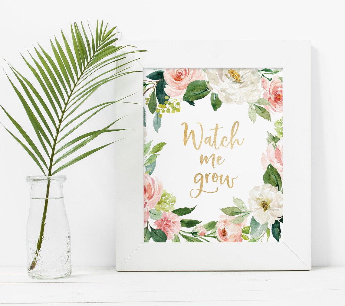 Watch Me Grow Sign - Baby Shower Plant Favors - Baby Shower Succulent ...