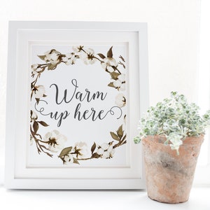 Warm up Here Sign - Winter Wedding Sign - Winter Wedding Decor - Hot ...