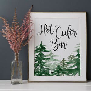 Hot Cider Sign - Apple Cider Bar Sign - Hot Apple Cider Sign - Winter ...