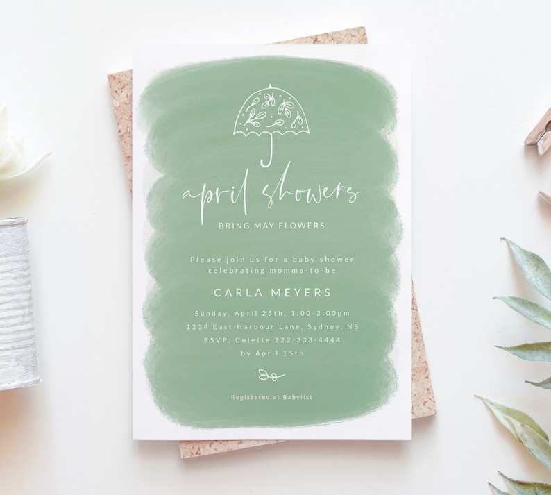 Spring Gender Neutral Baby Shower Invitation April Showers - Etsy