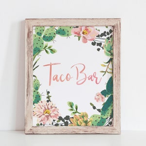 Taco Bar Sign - Cactus Party Decor - Taco Party Decorations - Cactus ...