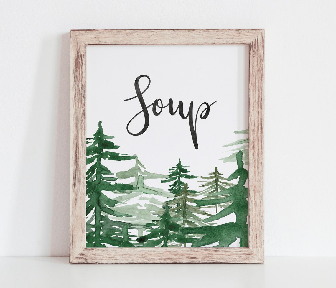 Soup Bar Sign Rustic Winter Party Decor Food Label Signs - Etsy