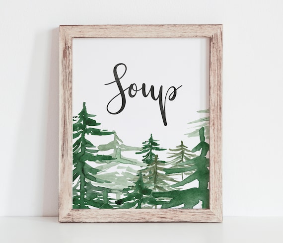 Soup Bar Sign Rustic Winter Party Decor Food Label Signs - Etsy