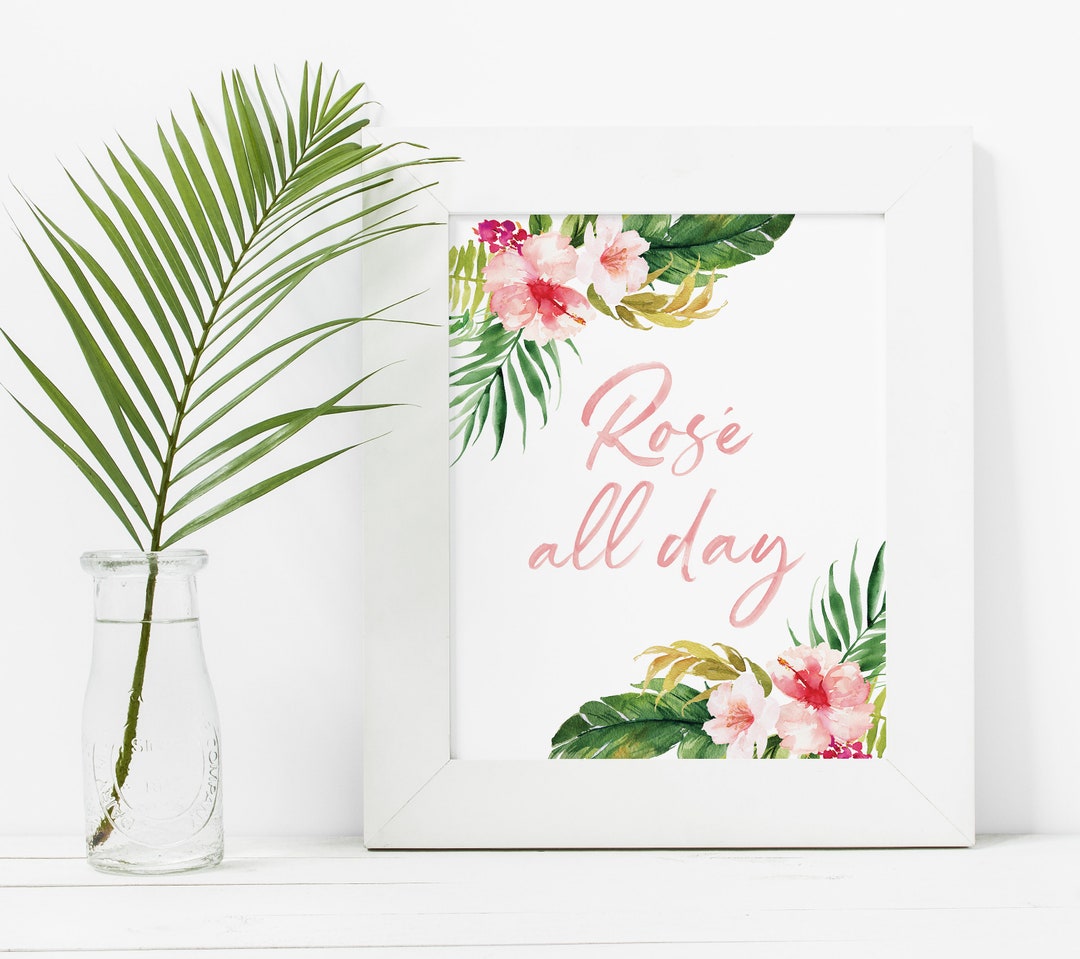 Rose All Day Party Sign - Rose All Day Party Decor - Bridal Shower Bar ...