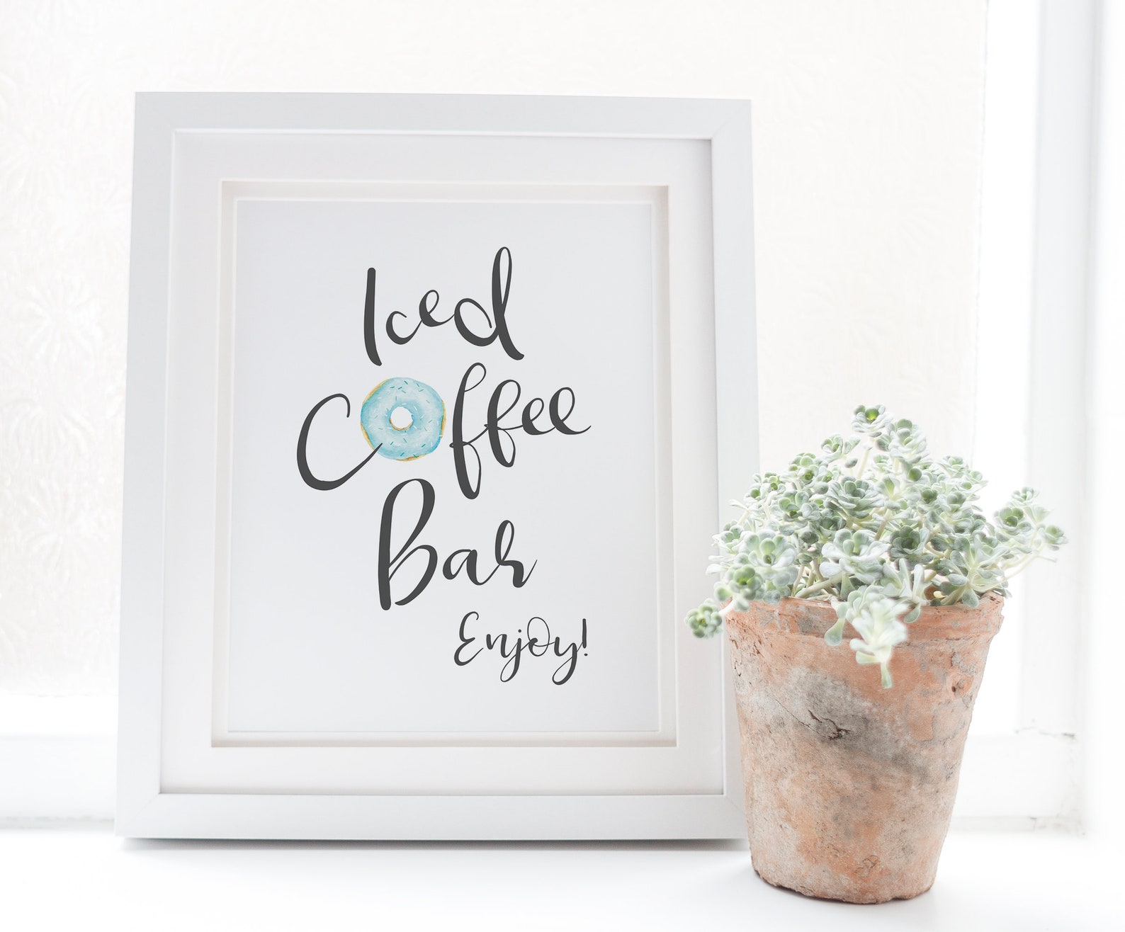 Iced Coffee Bar Sign Coffee and Donuts Sign Donut Party - Etsy