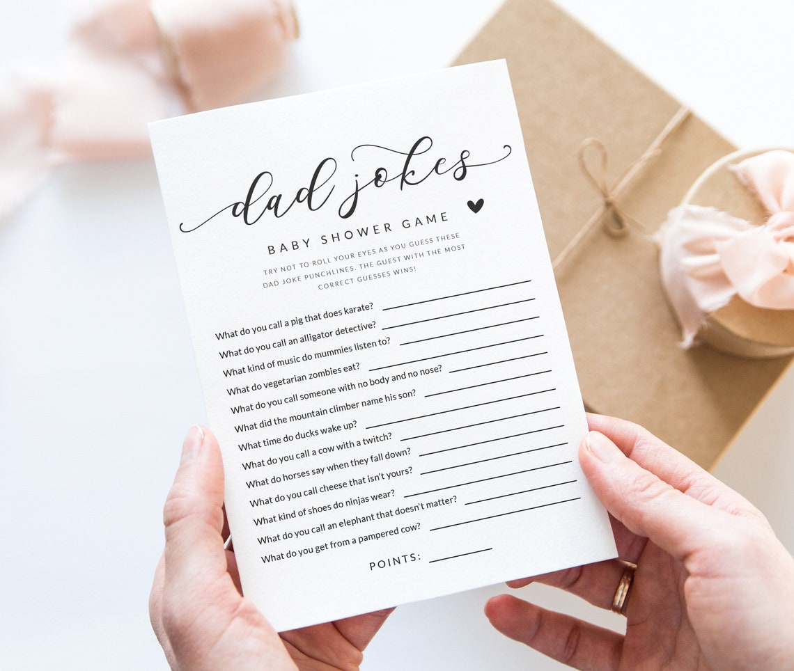 Dad Jokes Baby Shower Game - Dad Jokes Trivia Game Printable - Baby ...