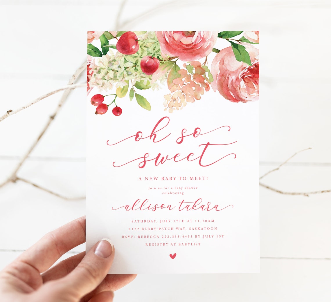 Summer Baby Shower Invitation - Printable Shower Invitation - Fruit ...
