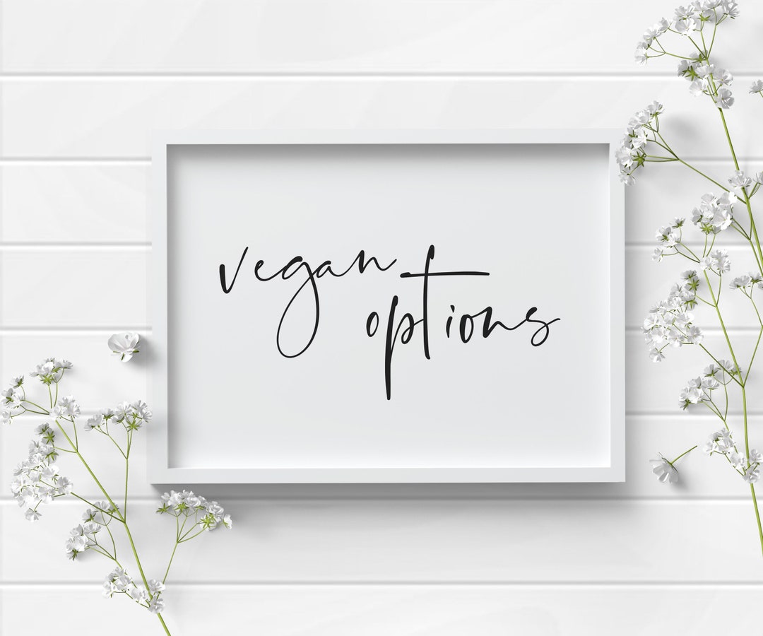 Vegan Options Wedding Buffet Sign - Dietary Restriction Labels - Vegan ...