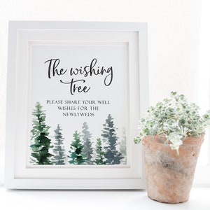 Wedding Wishing Tree Guest Book Sign - Winter Wedding Guest Book ...