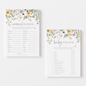 Wildflower Baby Shower Game Bundle - 26 Printable Games & Activities ...