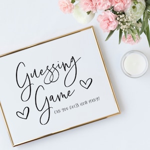 Guessing Game Sign - Can You Guess How Many - Baby Shower Guessing Game ...