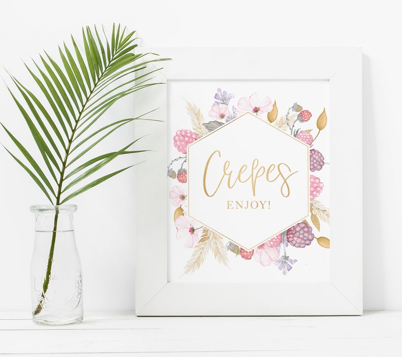 Crepe Bar Sign Brunch for Baby Decor Crepes Sign Berry - Etsy