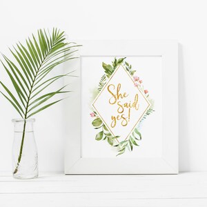 She Said Yes Sign - She Said Yes Party Decor - Brunch and Bubbly Signs ...