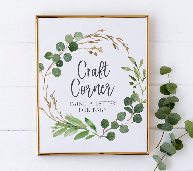 Baby Shower Craft Station Sign Paint a Letter for Baby Sign - Etsy
