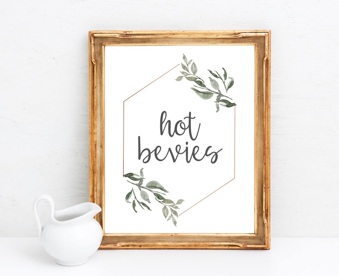 Coffee and Tea Sign - Coffee Sign Wedding - Hot Beverage Station - Hot ...
