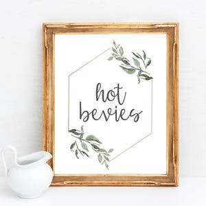 Coffee and Tea Sign - Coffee Sign Wedding - Hot Beverage Station - Hot ...