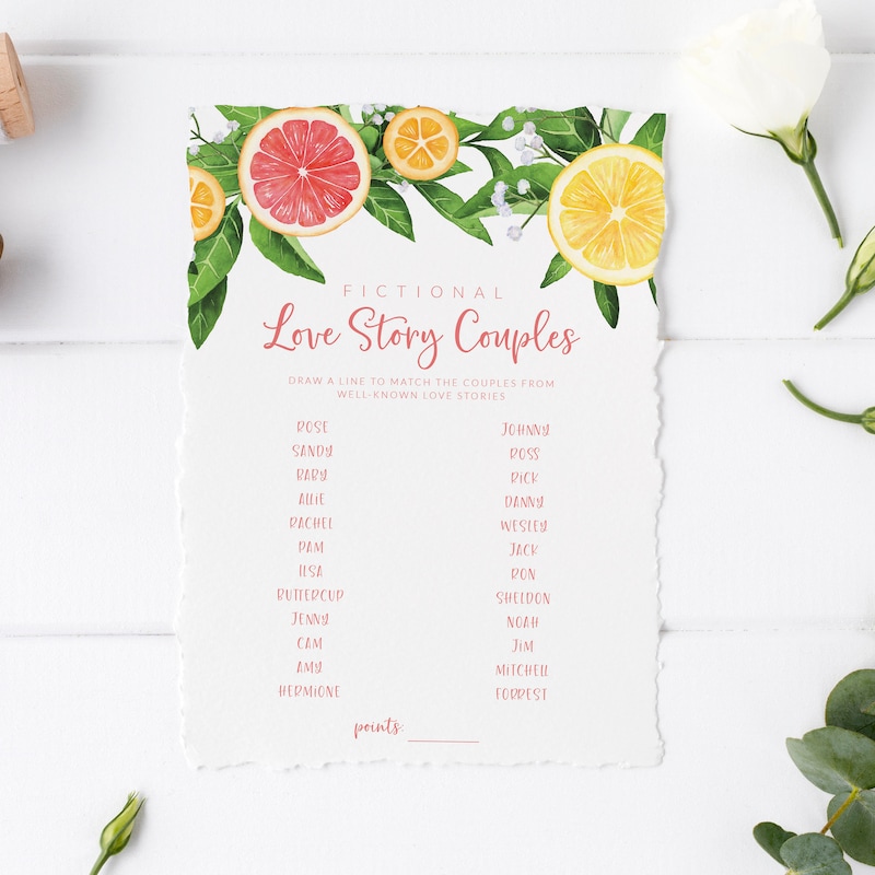 Famous Couples Game - Etsy