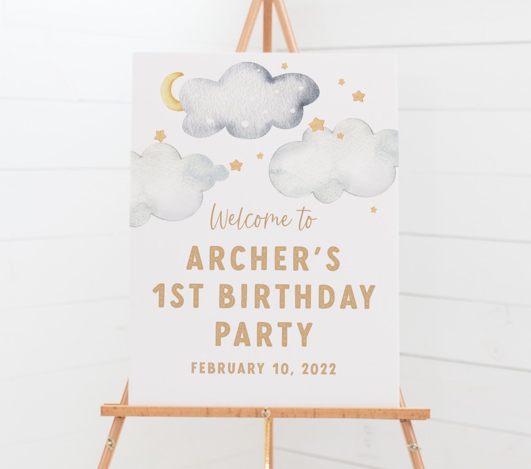 Twinkle Twinkle Little Star First Birthday Welcome Sign - Printable ...