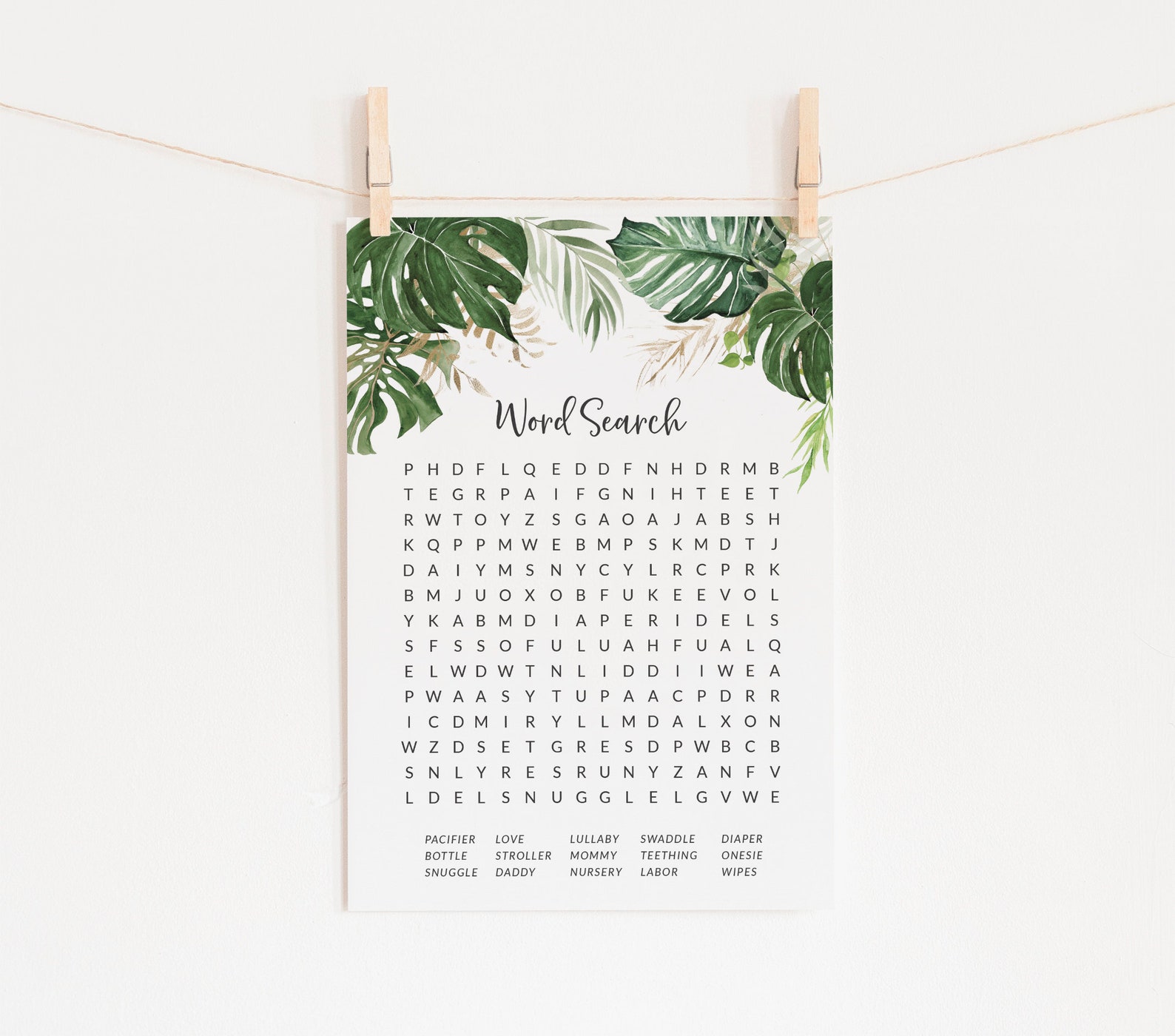 Tropical Baby Shower Game Package - Set of 12 Printable Games - Jungle ...