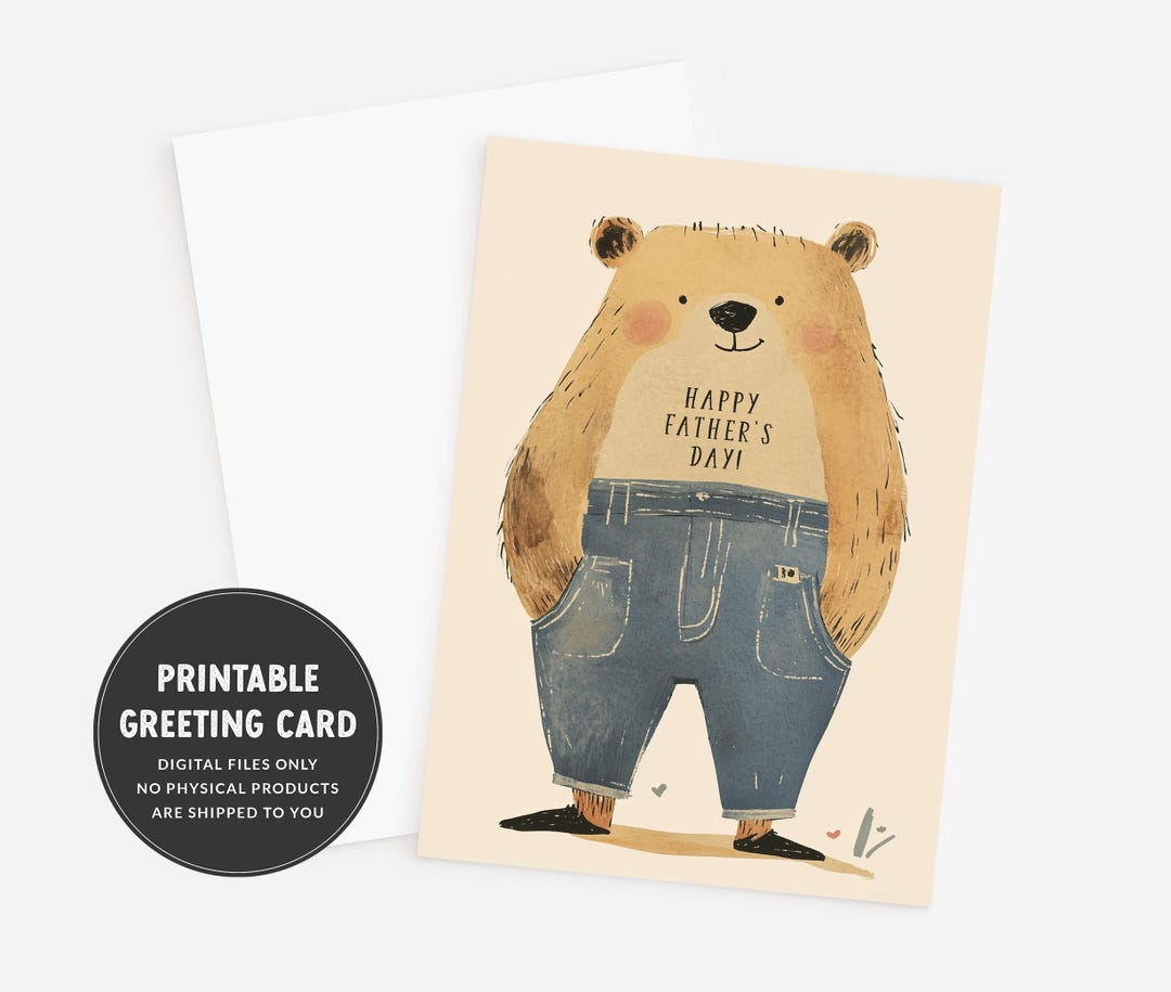 Papa Bear Father's Day Card | Printable Happy Father's Day Greeting ...