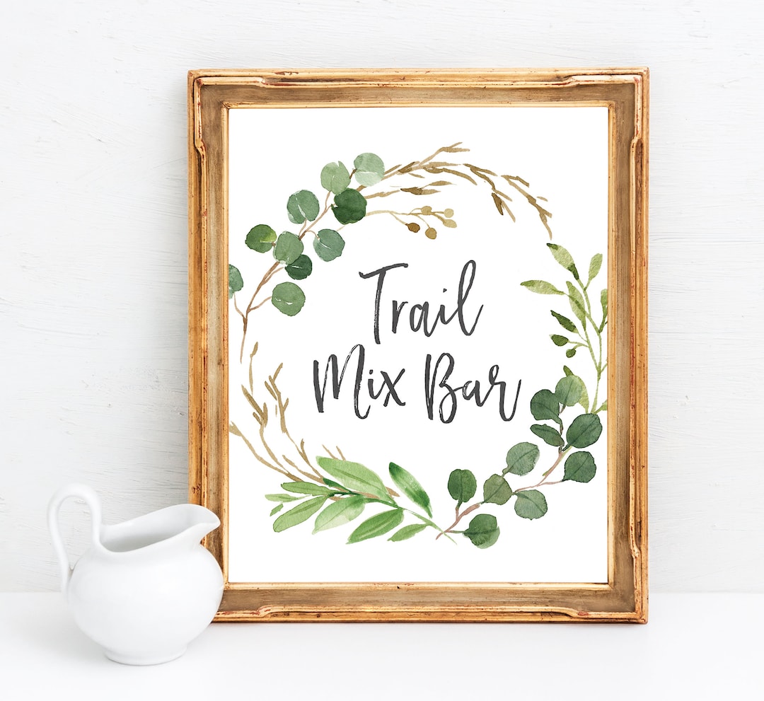 Trail Mix Bar Sign - Baby Shower Trail Mix Sign - Baby Shower Printable ...