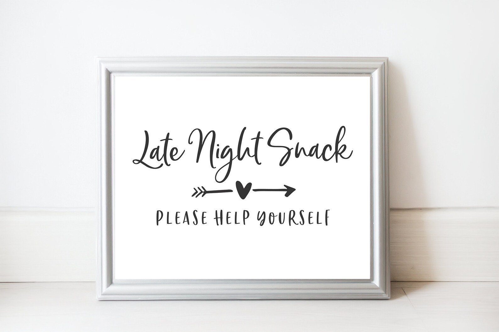 Late Night Snack Sign - Late Night Snack Printable - Black and White ...