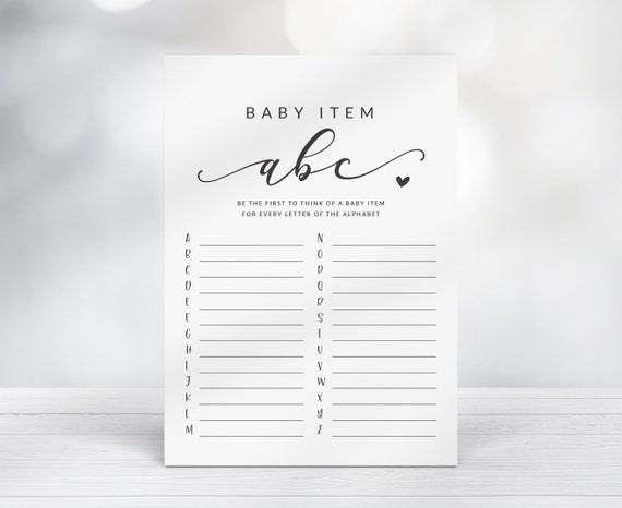 Baby Item ABC Game Printable Alphabet Race Game Gender - Etsy