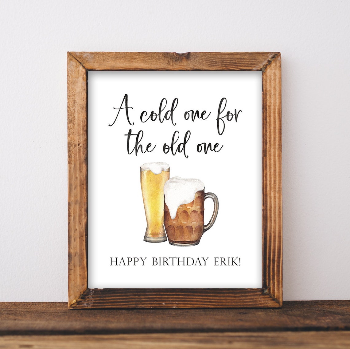 A Cold One for the Old One Sign Beer Birthday Party Decor - Etsy