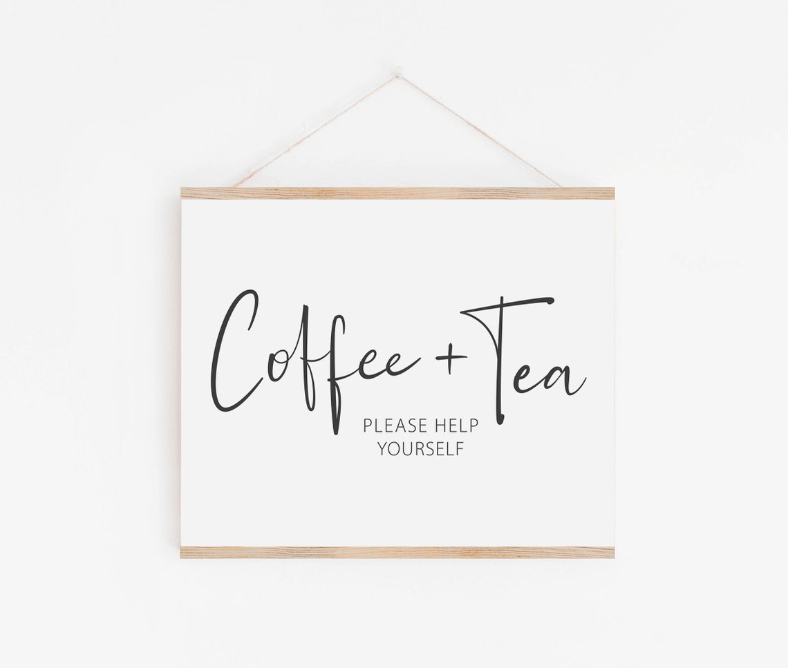 Coffee and Tea Station Sign Please Help Yourself Coffee - Etsy