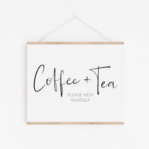 Coffee and Tea Station Sign - Please Help Yourself - Coffee Bar Sign ...