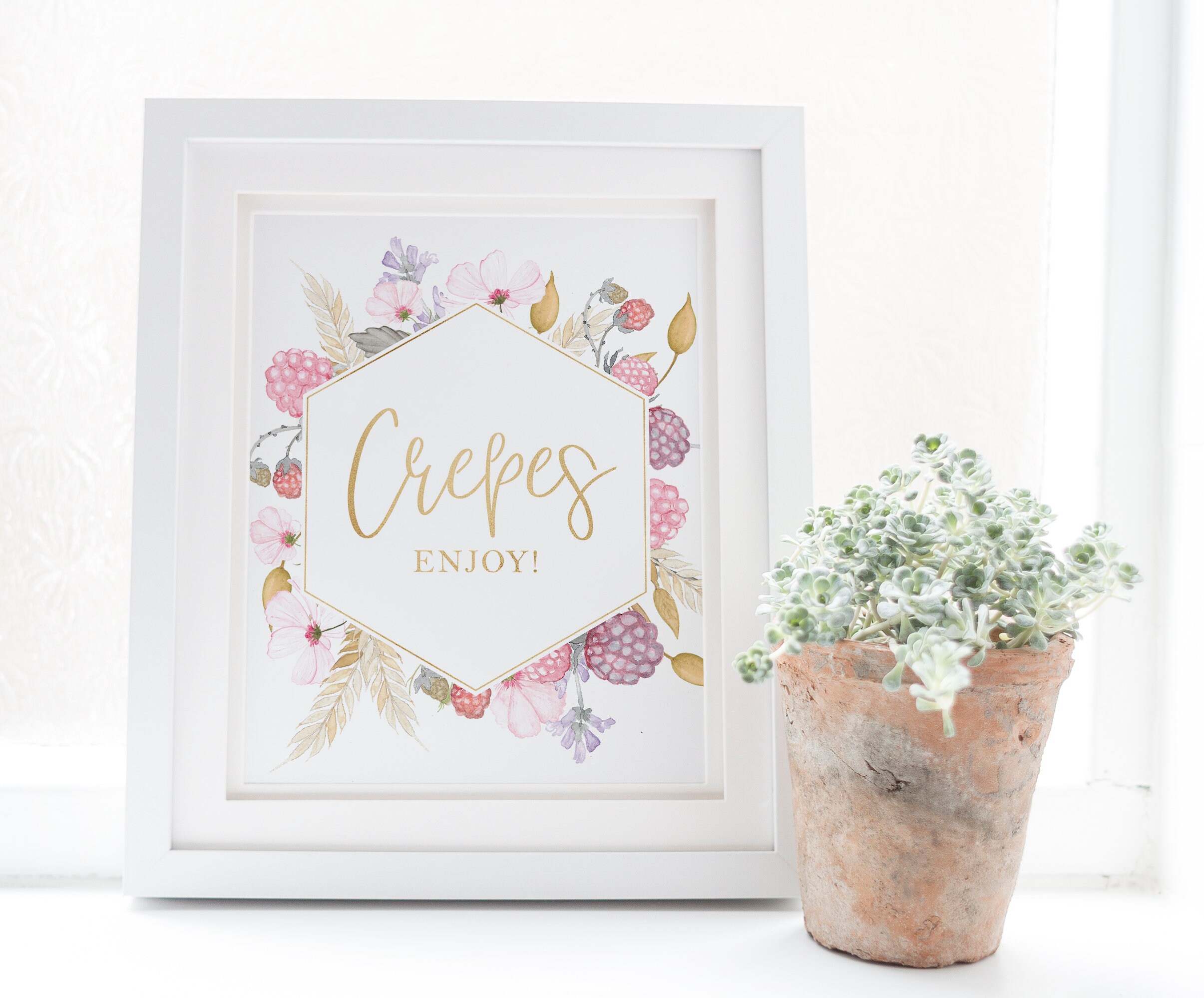 Crepe Bar Sign Brunch For Baby Decor Crepes Sign Berry | Etsy