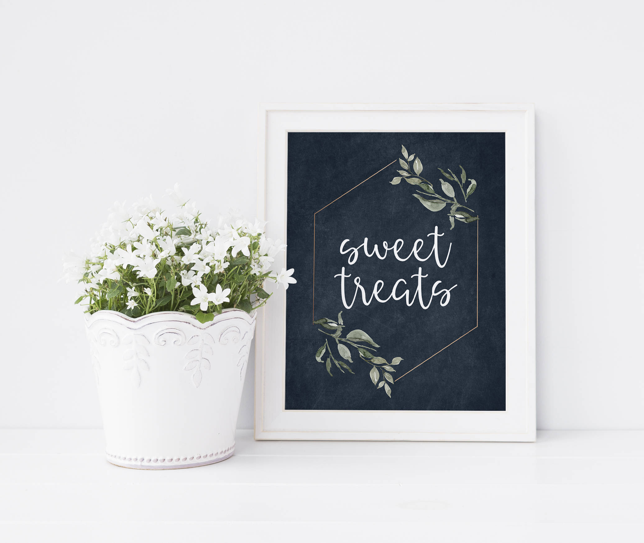 Sweet Treats Sign Rustic Dessert Table Decor Navy and - Etsy