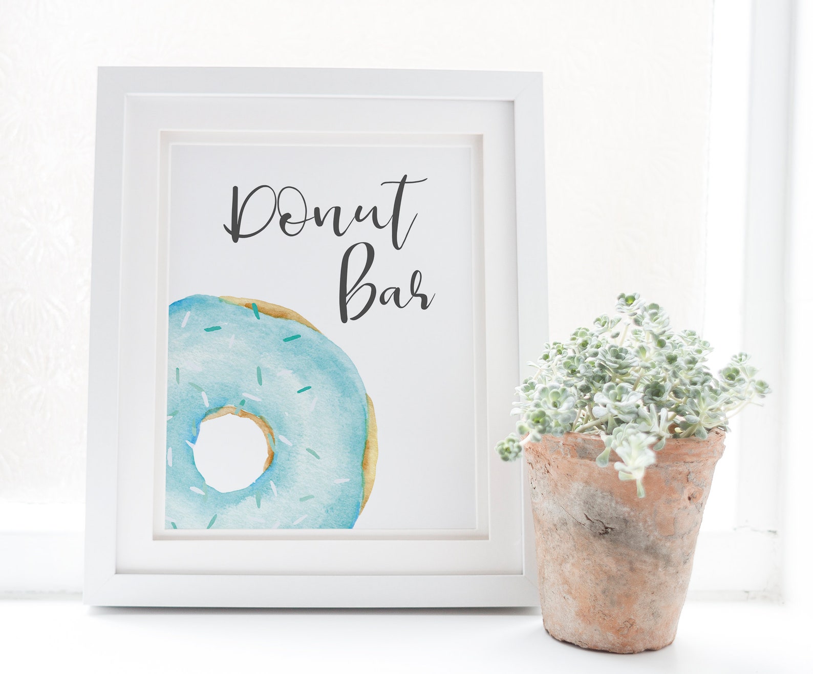 Donut Bar Sign - Donut Bar Printable - Blue Donut Sign - Blue Donut ...