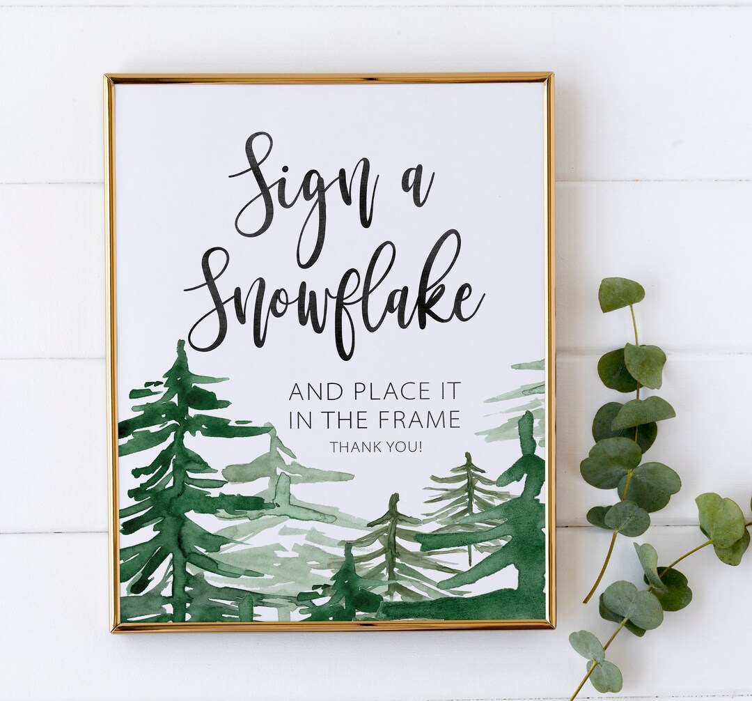 Sign a Snowflake Sign Winter Wedding Guest Book Ideas - Etsy