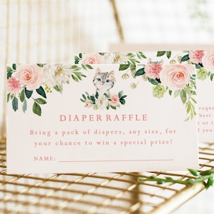 Kitty Cat Baby Shower - Diaper Raffle Tickets - Printable Diaper ...