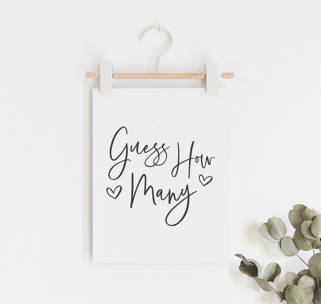 Guessing Game Sign - Guess How Many - Bridal Shower Activities - Baby ...