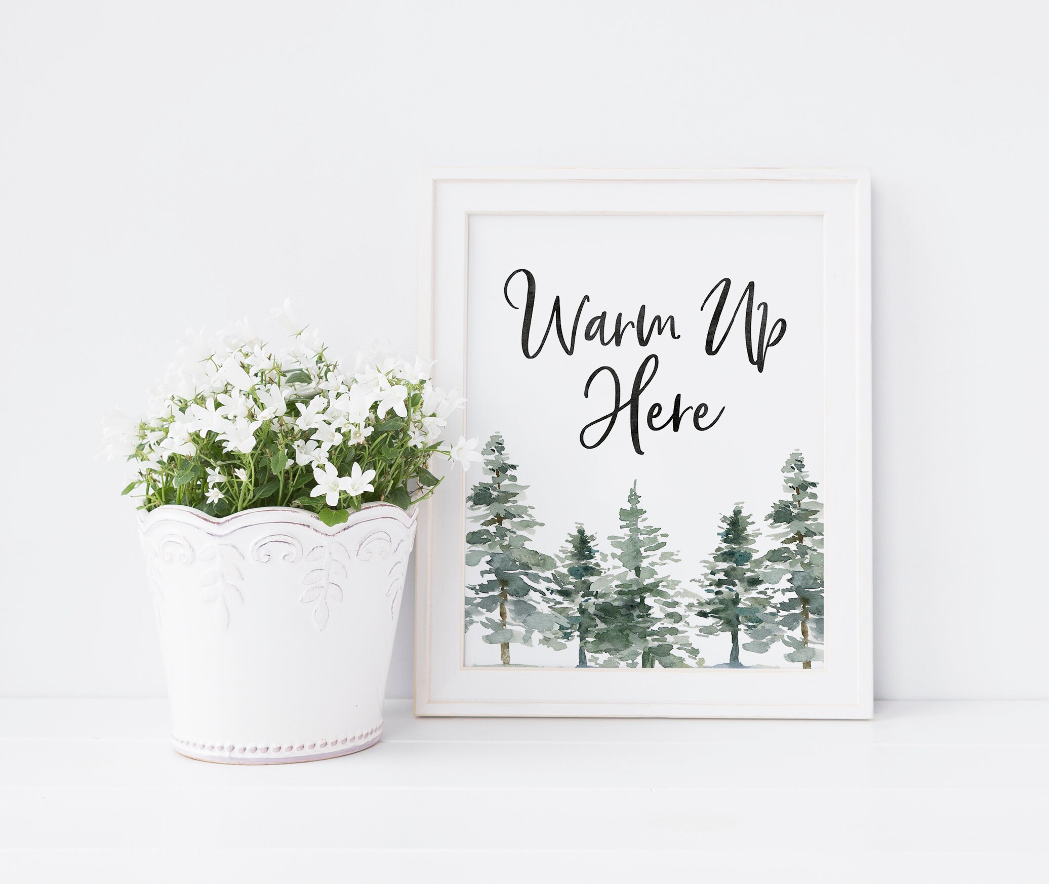 Warm up Here Sign Hot Chocolate Bar Printable Hot Cocoa - Etsy