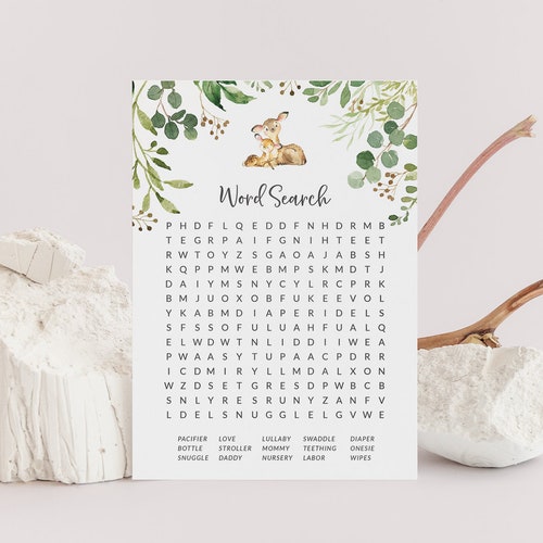 Baby Shower Word Search Printable Baby Shower Game Baby - Etsy