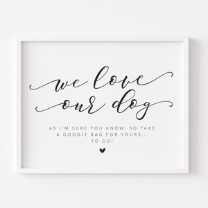 Wedding Dog Treat Favors Sign - Wedding Doggie Bags Sign - Wedding Pet ...