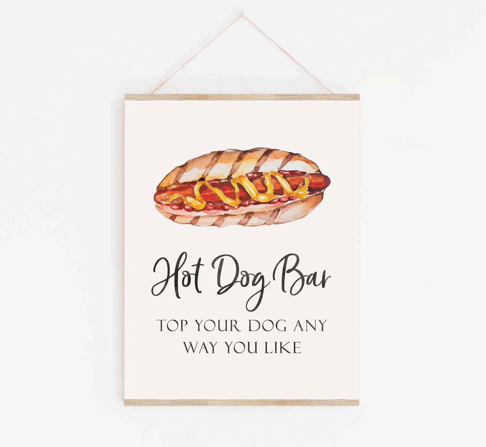 Hot Dog Bar Sign Gourmet Hot Dog Station Printable BBQ - Etsy