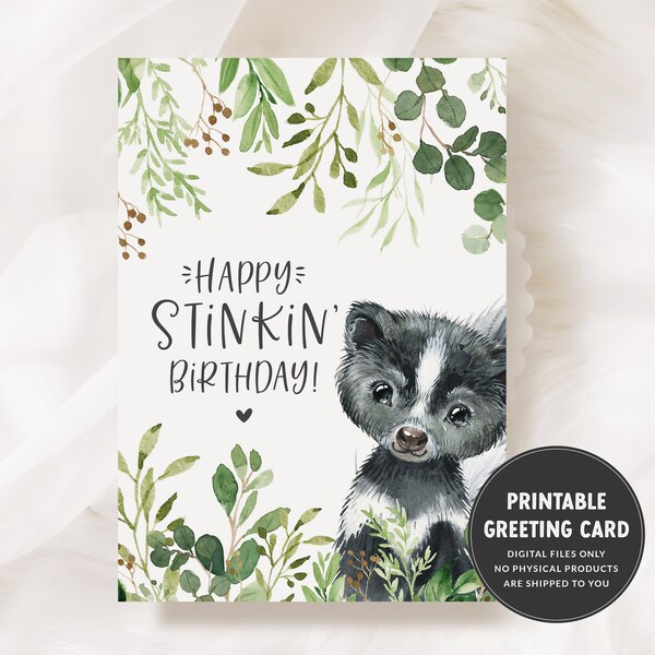 Skunk Card - Etsy