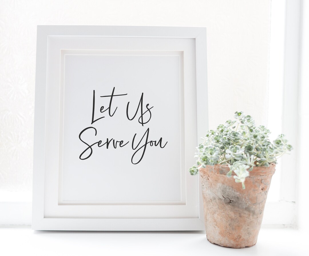 Let Us Serve You Sign - Party Buffet Sign - Wedding Buffet Sign - Party ...