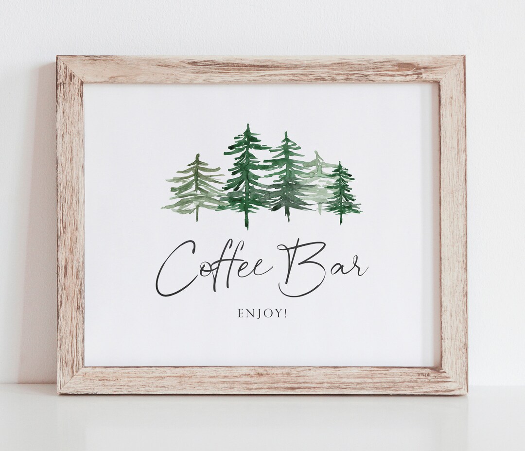 Coffee Bar Sign - Winter Party Drink Station Sign - Christmas Party ...